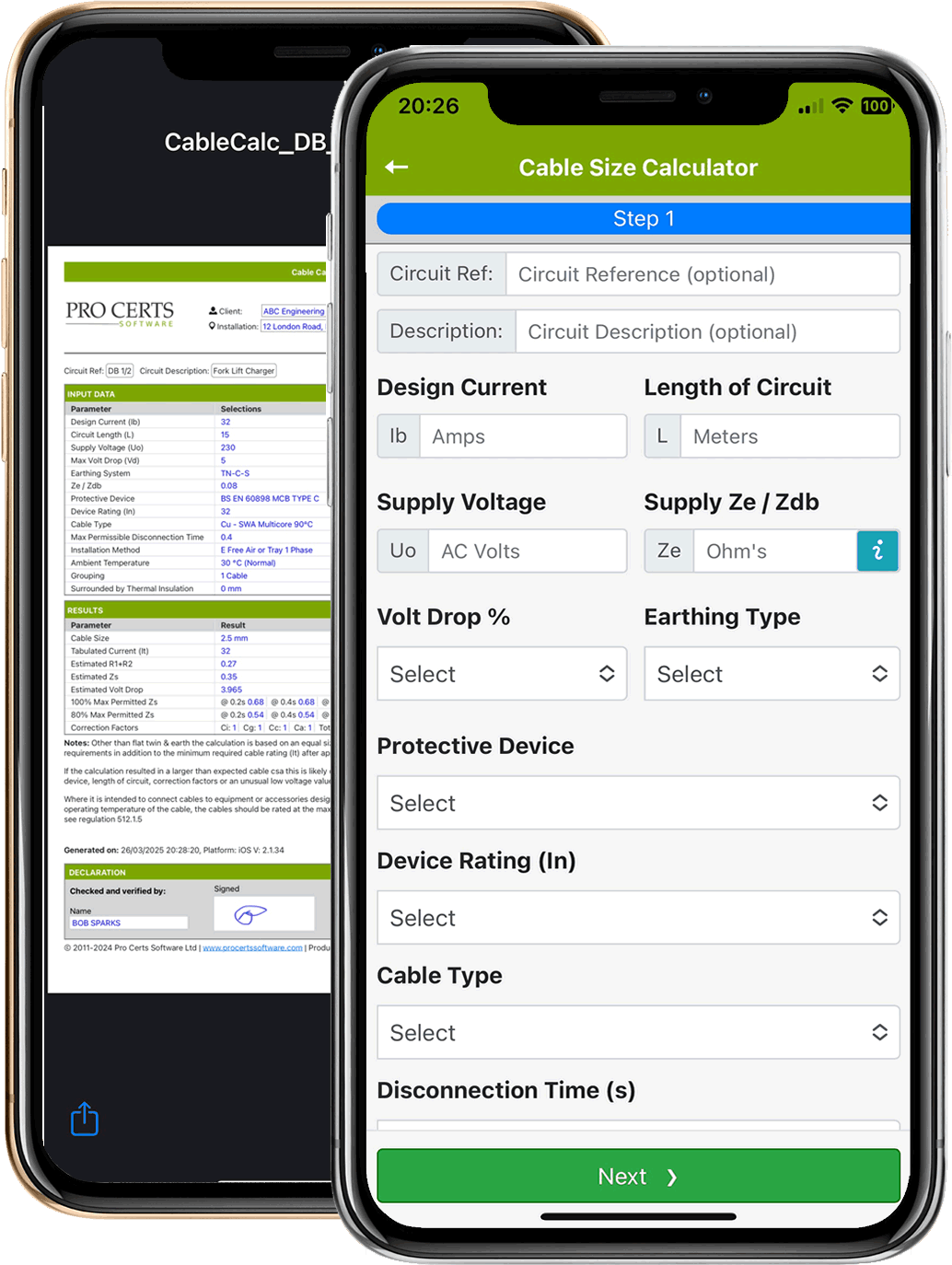 SWA Current Carrying Capacity - Pro Certs Software Ltd