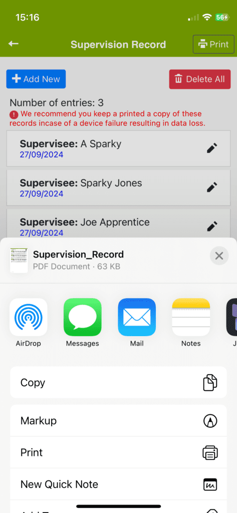 Supervision Records - Pro Certs Software